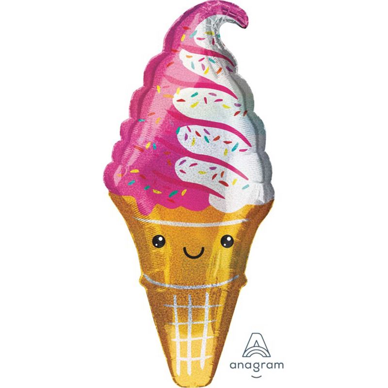 SuperShape Holographic Ice Cream Party Smiley Face P40 : Amscan Asia ... SuperShape Holographic Ice Cream Party Smiley Face P40 : Amscan Asia ...