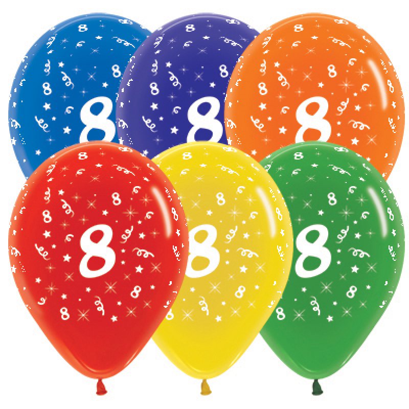 Sempertex 30cm Age 8 Crystal Assorted Latex Balloons, 25PK : Balloon ... Sempertex 30cm Age 8 Crystal Assorted Latex Balloons, 25PK : Balloon ...